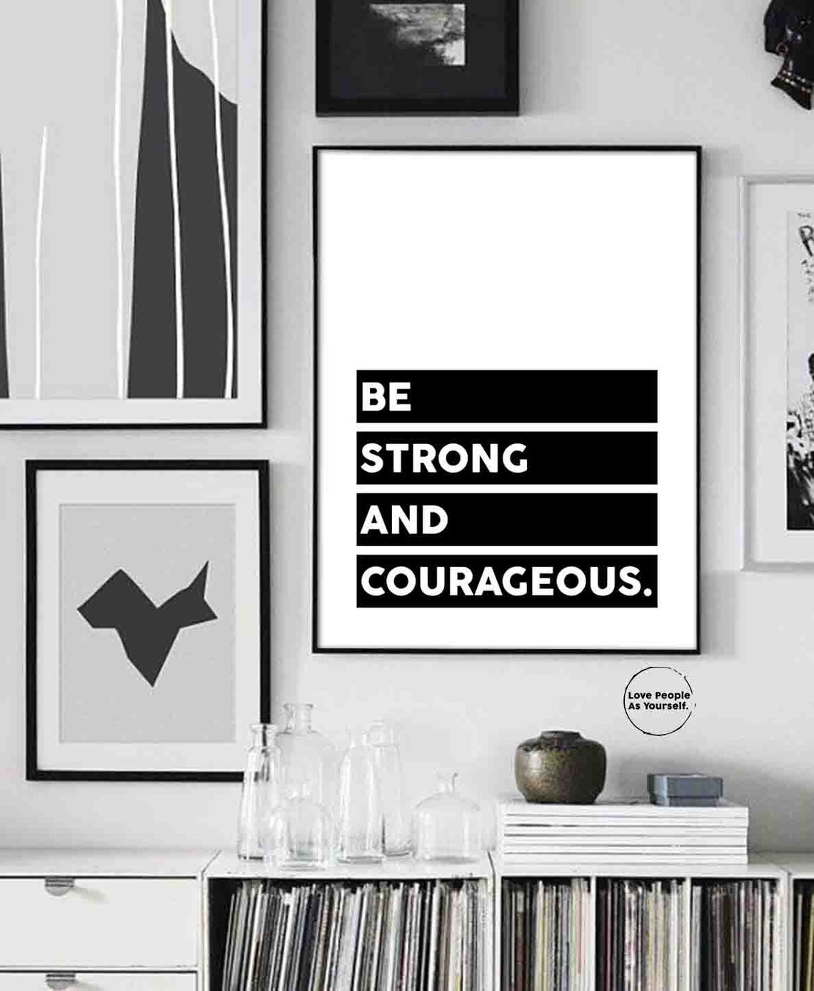Be Strong And Courageous Poster print Printable Wall Art | Etsy