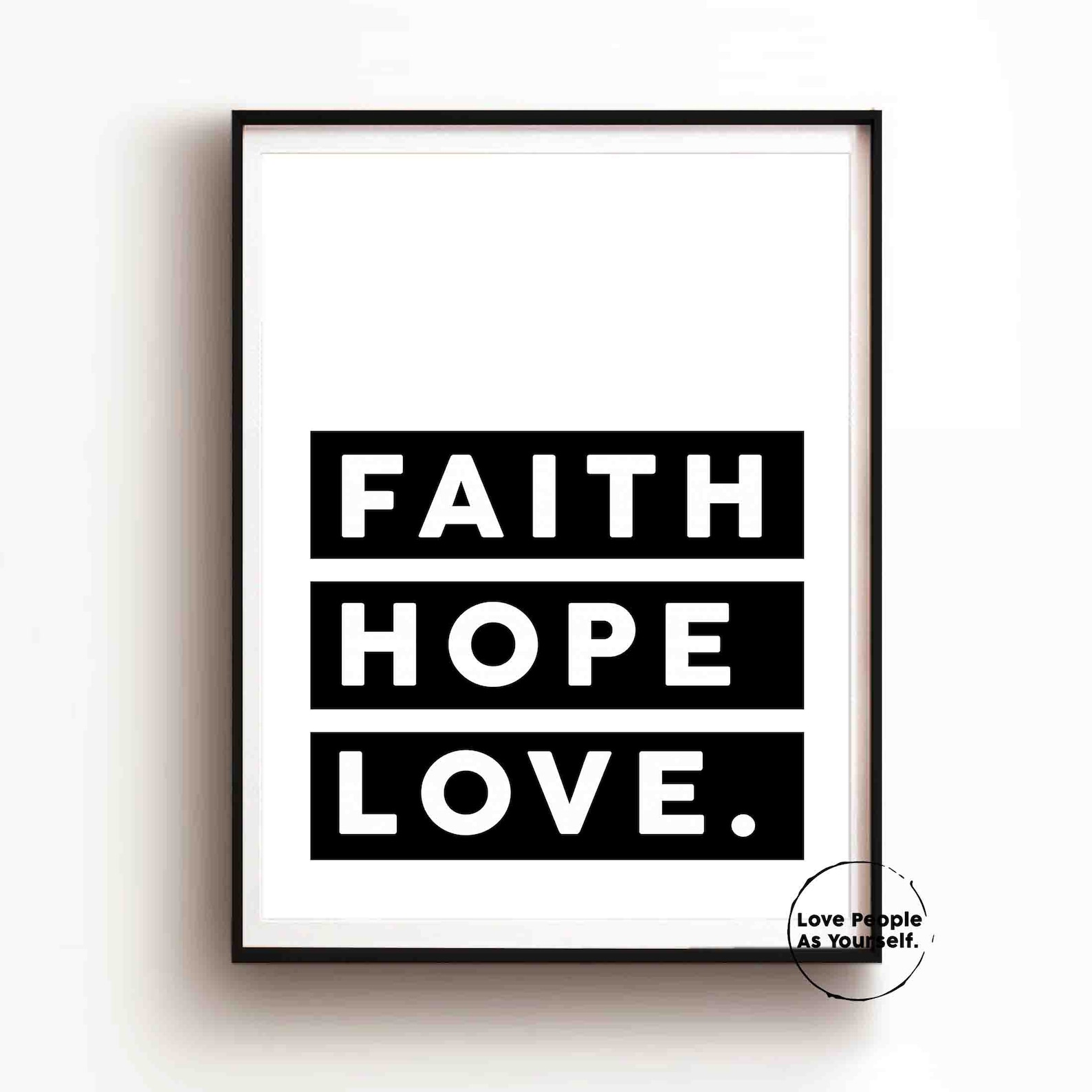 Faith Hope Love Poster Print Printable Wall Art Christian - Etsy