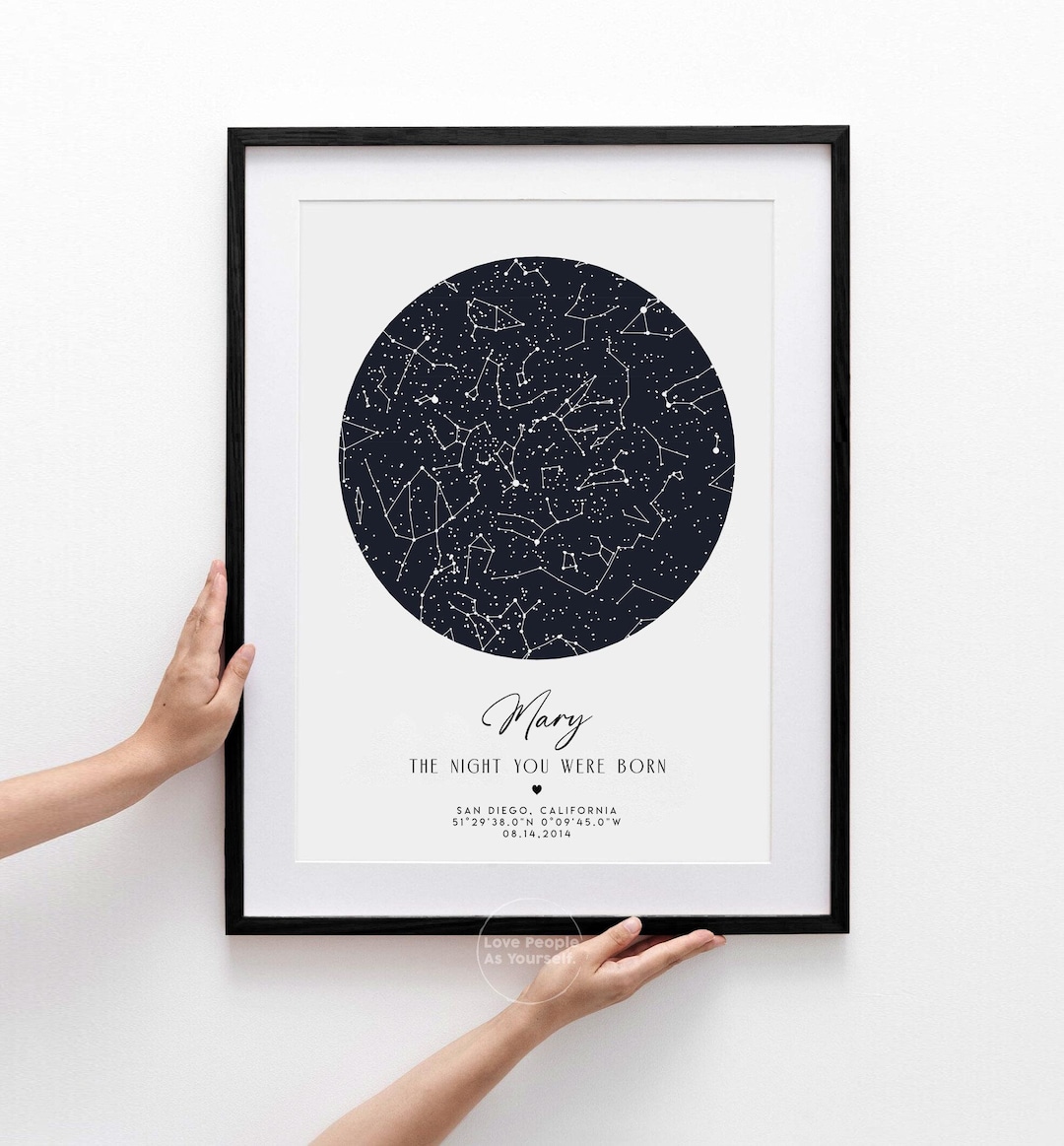 Custom Star Map Print, Birthday Anniversary Gift, Night Sky Print, Star ...