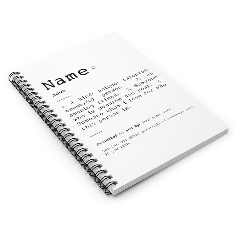 Best Friend Definition: Notebook, Personalized, Friendship Gift, Custom ...
