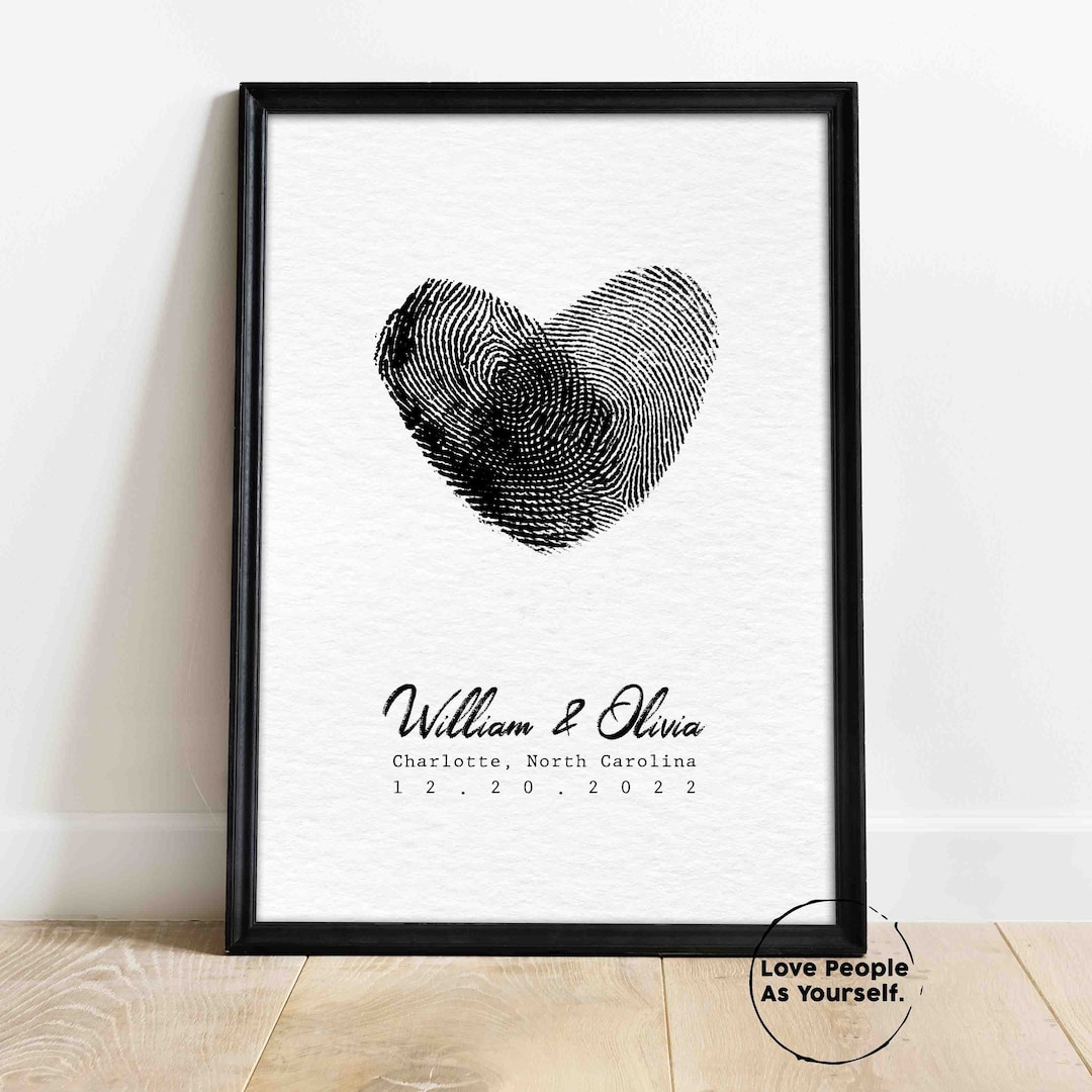 Fingerprint Sign Wedding Gift for Couple, Guestbook, Personalized Gift ...