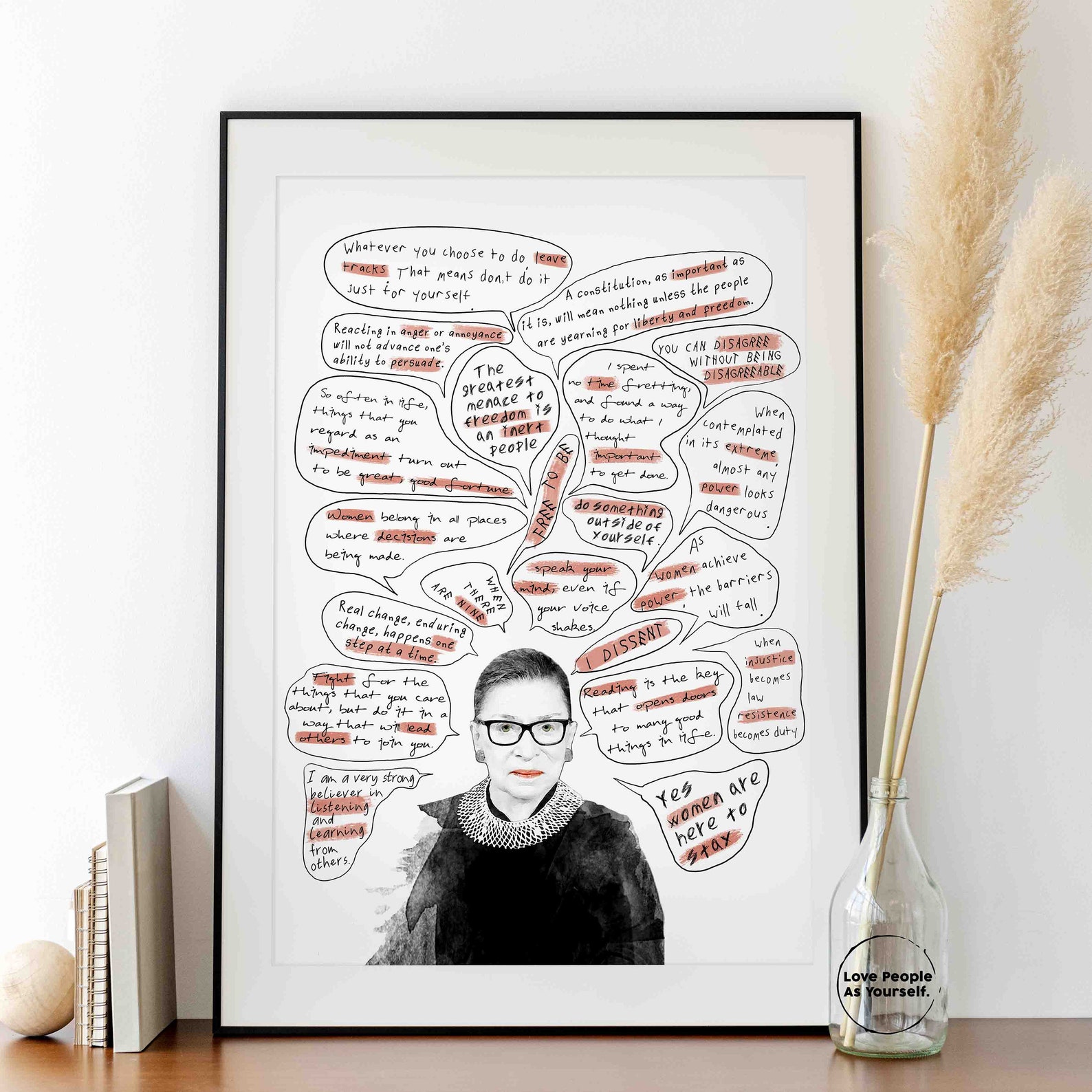 RBG Quotes Print, Supreme Court Ruth Bader Ginsburg Notorious RBG ...