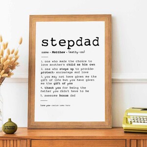 Personalized Fathers Day Gift for Stepdad, Stepdad Printable Gift ...