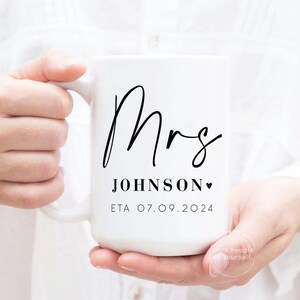 Custom Mr and Mrs Mugs, Personalized Wedding Mug Set, New Bride and ...