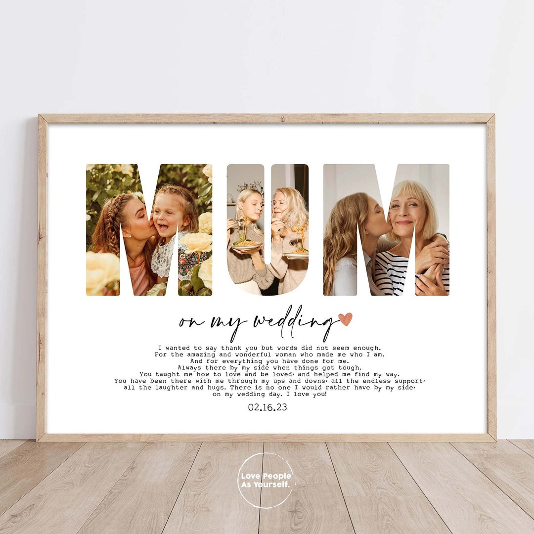 Personalized Mum on My Wedding, Custom Photo Collage, Mother of the ...