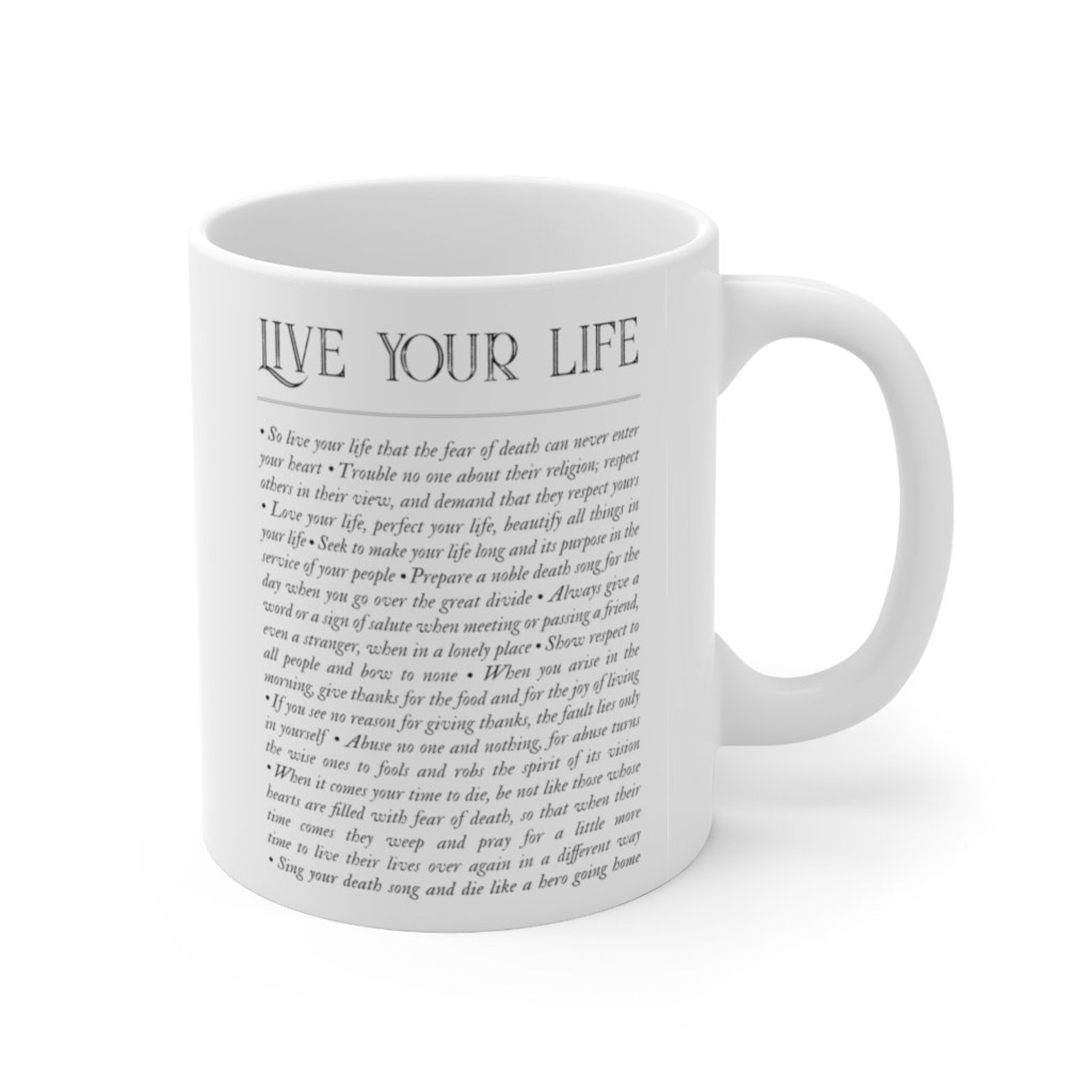 Tecumseh Poem Mug, Live Your Life Mug, Poetry by Tecumseh, American ...