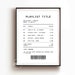 Personalized Song Receipt Poster Print, Custom Playlist Gifts ...