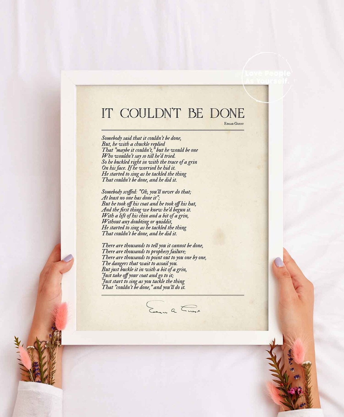 It Couldn't Be Done Poem by Edgar Guest Poster Print - Etsy