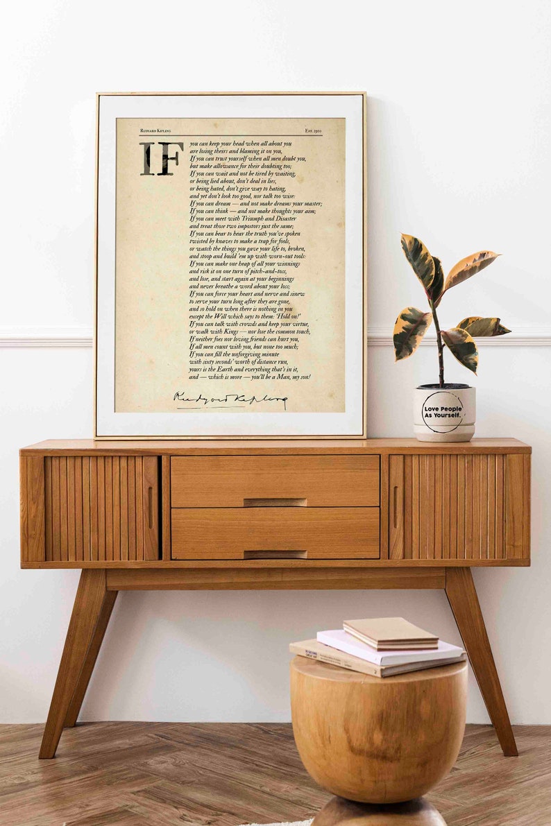 IF Poem Print Rudyard Kipling Art Print Inspirational - Etsy