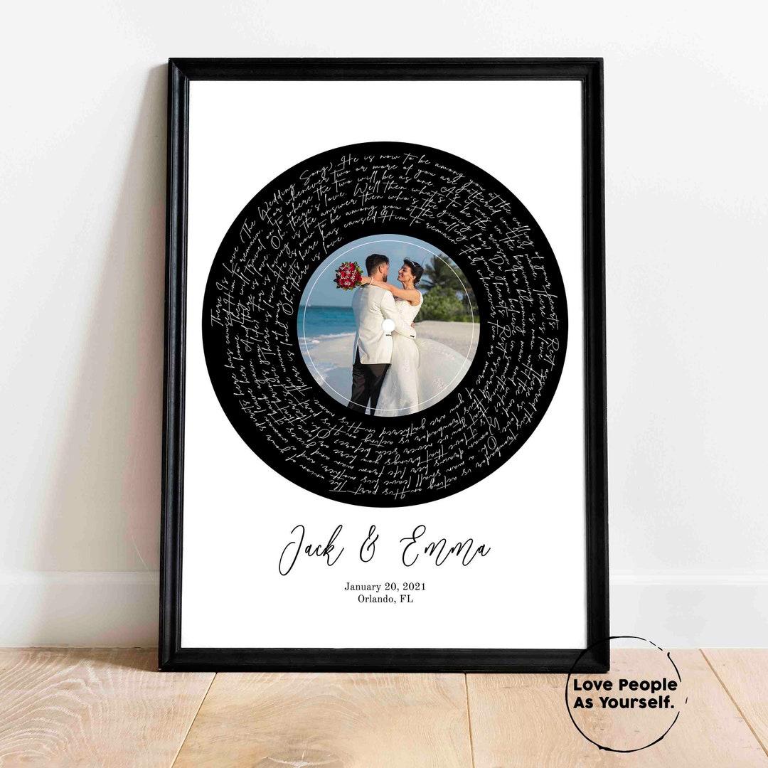 Personalized Record Print, Wedding Photo Gift, Custom Vinyl Poster ...