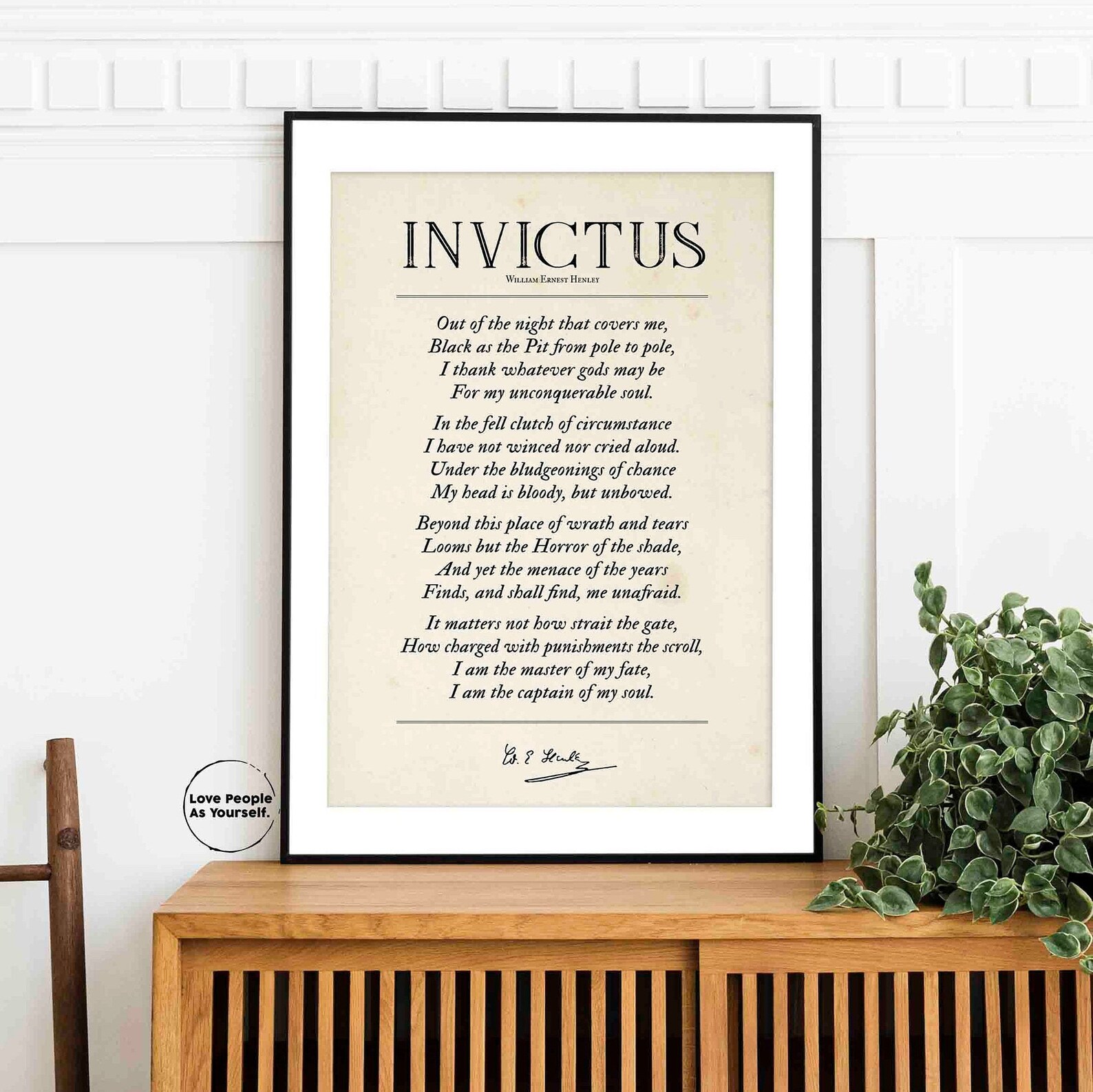 Invictus Poem, William Ernest Henley Print, Fathers Day Gift Poetry ...