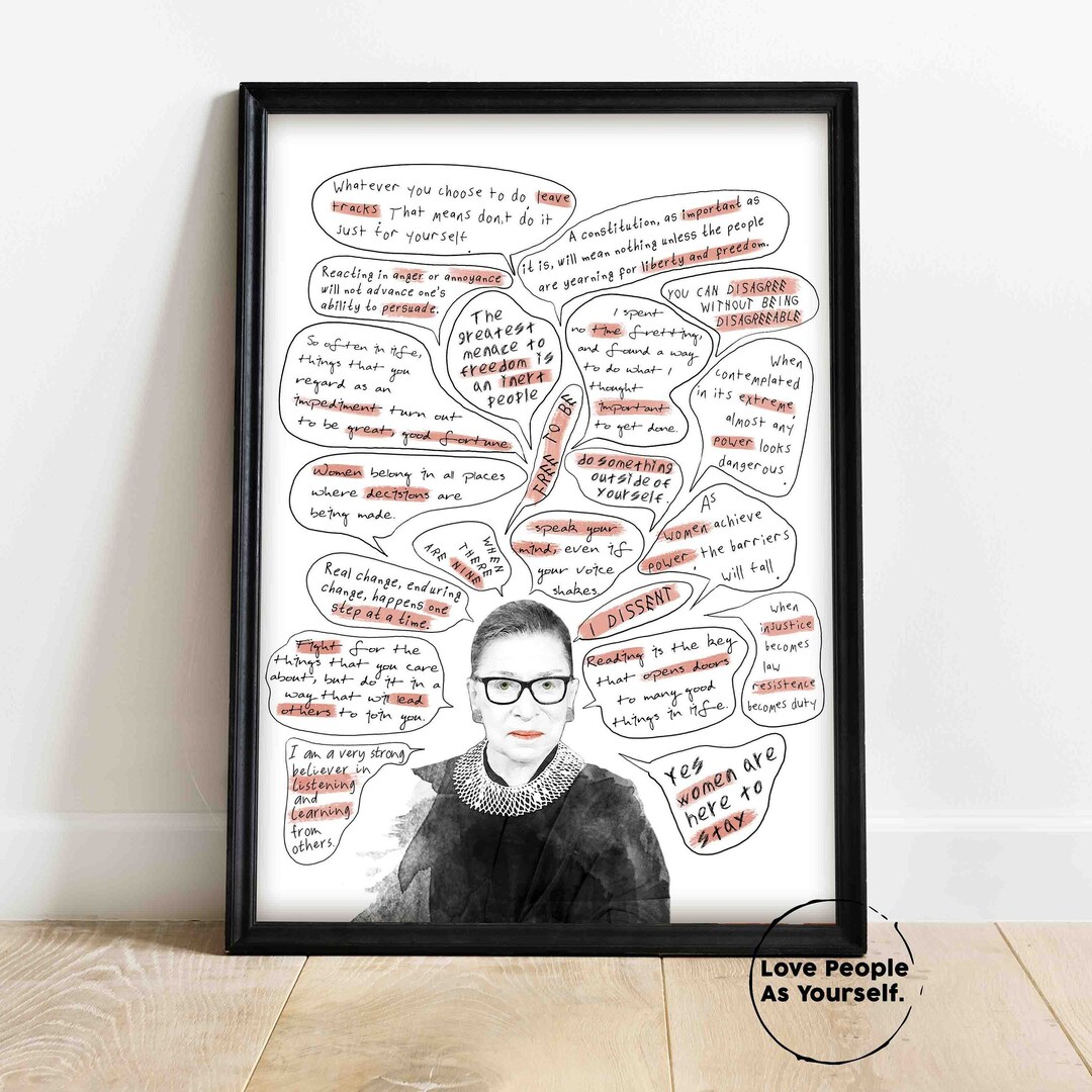 RBG Quotes Print, Supreme Court Ruth Bader Ginsburg Notorious RBG ...