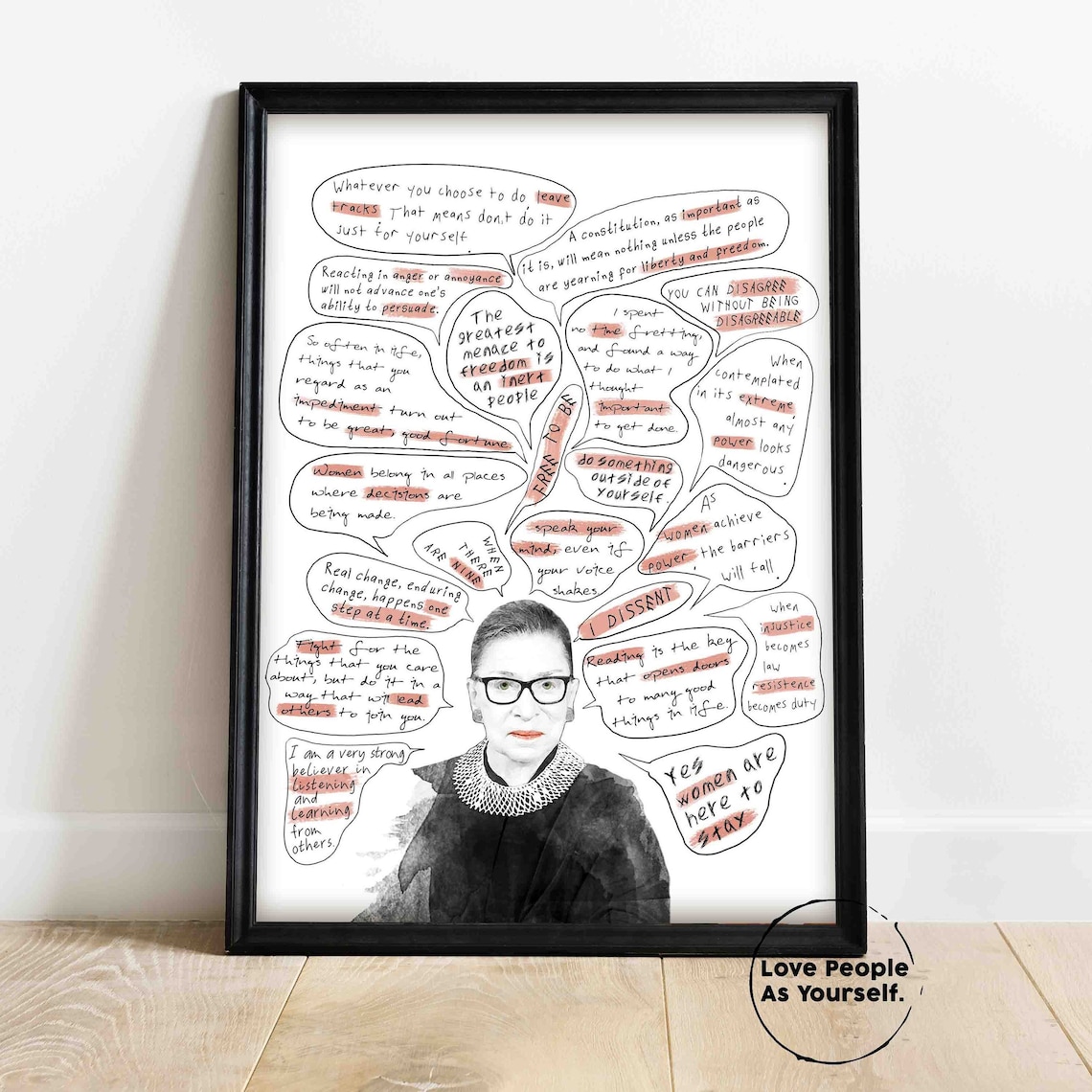 RBG Quotes Print, Supreme Court Ruth Bader Ginsburg Notorious RBG ...