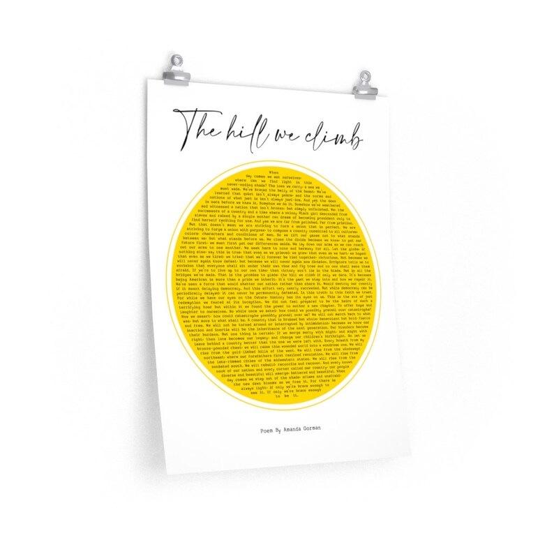 Amanda Gorman Full Poem the Hill We Climb American Poet - Etsy