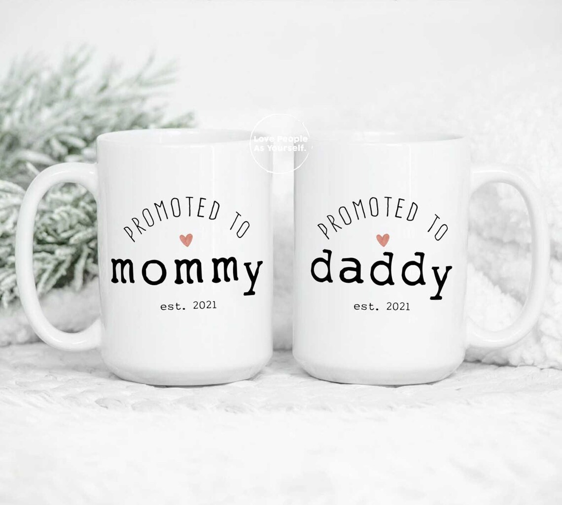 Mommy Daddy Mug Set - Pregnancy Announcement, New Parents Gifts, First ...