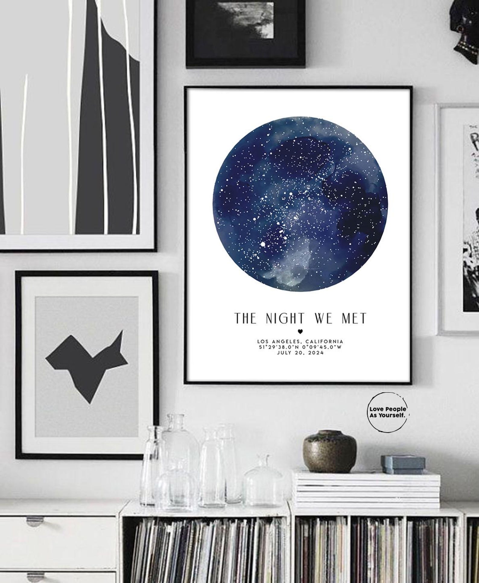 Custom Star Map Print, Night We Met Anniversary Gift, Night Sky Print ...