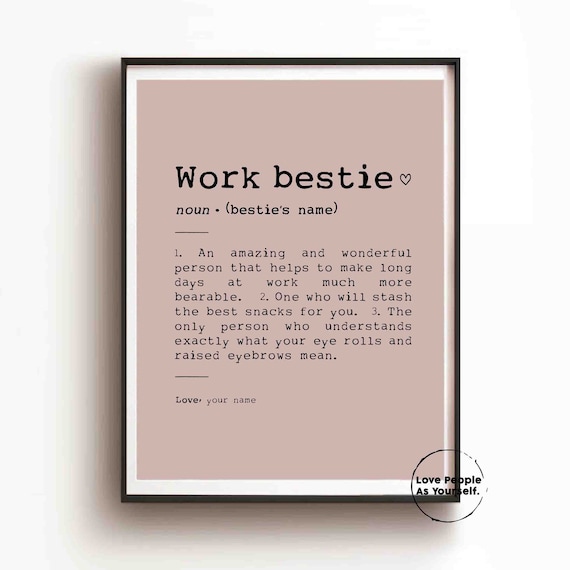Work Bestie Definition Print Personalized Custom Gift for - Etsy