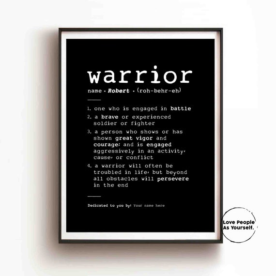 Warrior Sign Custom Name Sign Personalized Friend Gift - Etsy