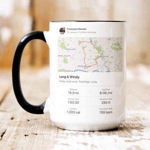 Strava Map Coffee Mug, Runner Mug Gift, Custom Running Sport Activity ...