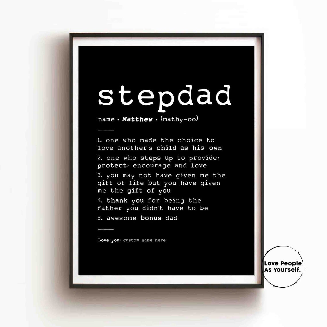 Personalized Fathers Day Gift for Stepdad Stepdad Printable | Etsy