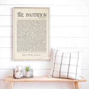 The Invitation Poem by Oriah Mountain Dreamer, Wall Art Print Poster ...