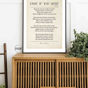 Dust If You Must by Rose Milligan Poster Print, Poetry Wall ...