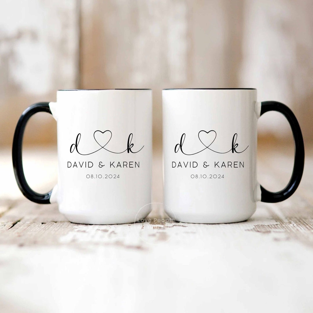 Mr and Mrs Mugs, Personalized Wedding Mug Set, New Bride and Groom ...