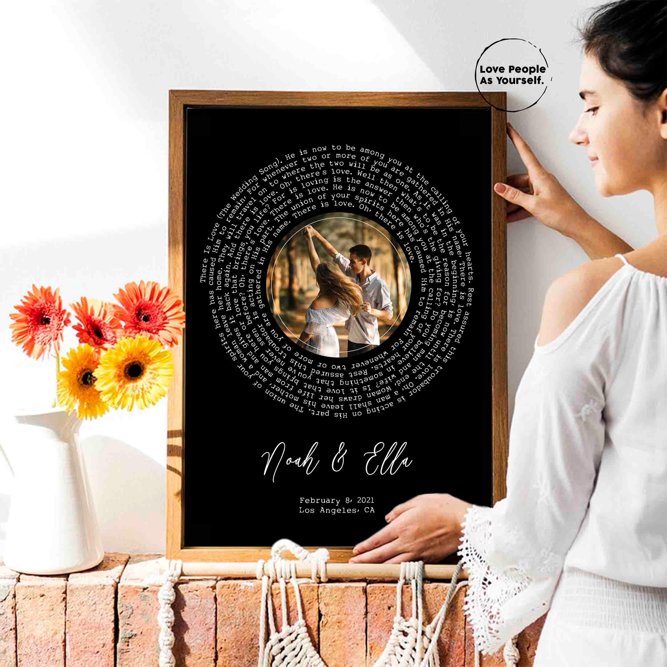 Personalized Record Print, Wedding Photo Gift, Custom Vinyl Poster ...