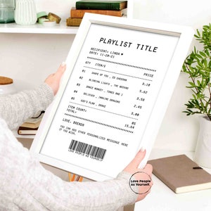 Personalized Song Receipt Poster Print, Custom Playlist Gifts ...