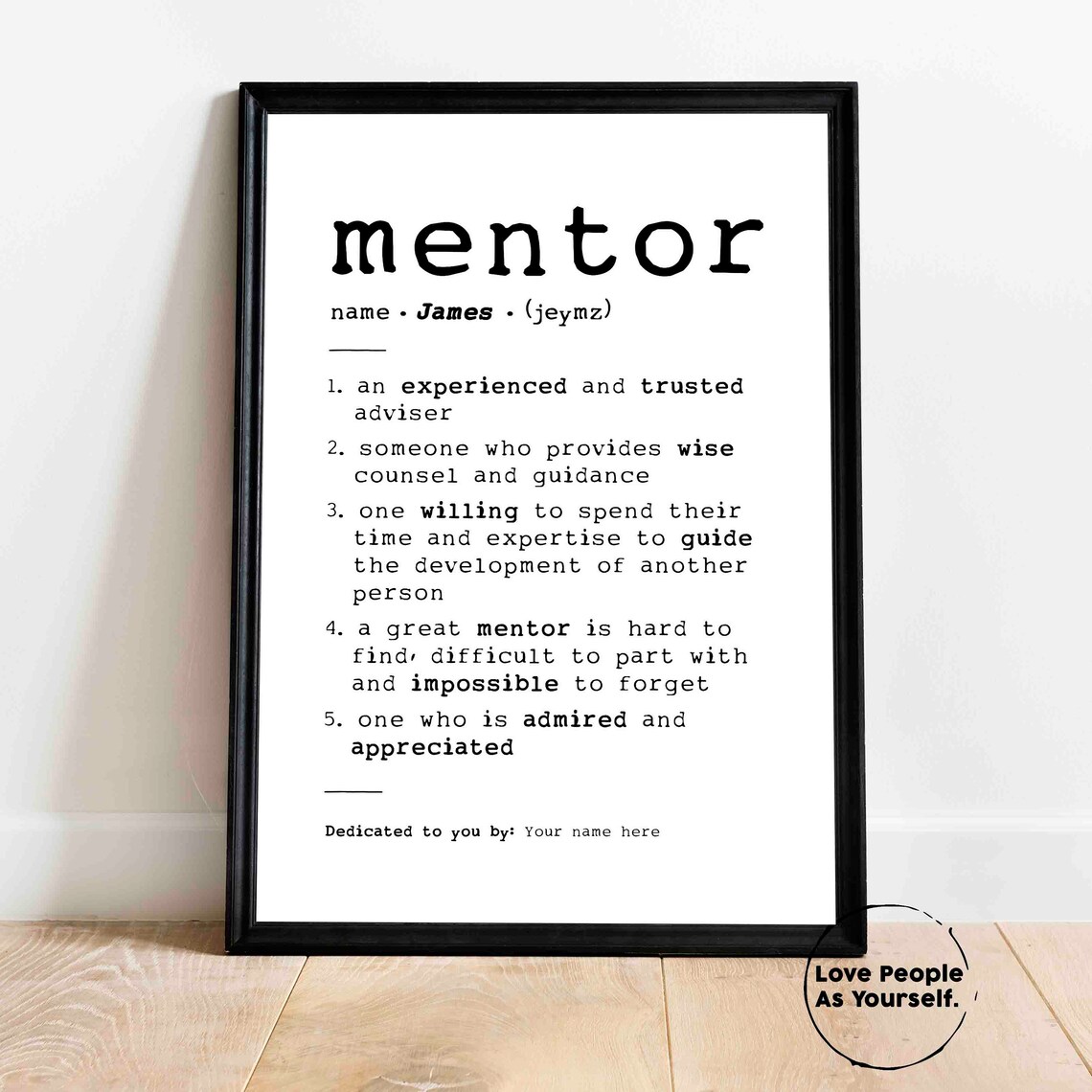 Personalized Gift for Mentor, Thank You Mentor Print Sign, Custom ...
