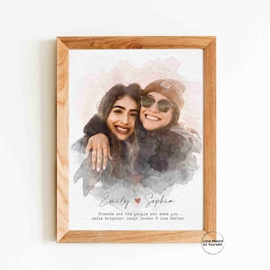 Personalized Best Friend Portrait Painting Digital Art Print ...