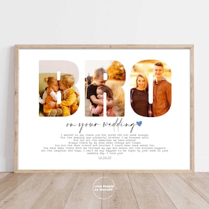 Personalized Brother on YOUR Wedding, Bro Custom Photo Collage, From ...