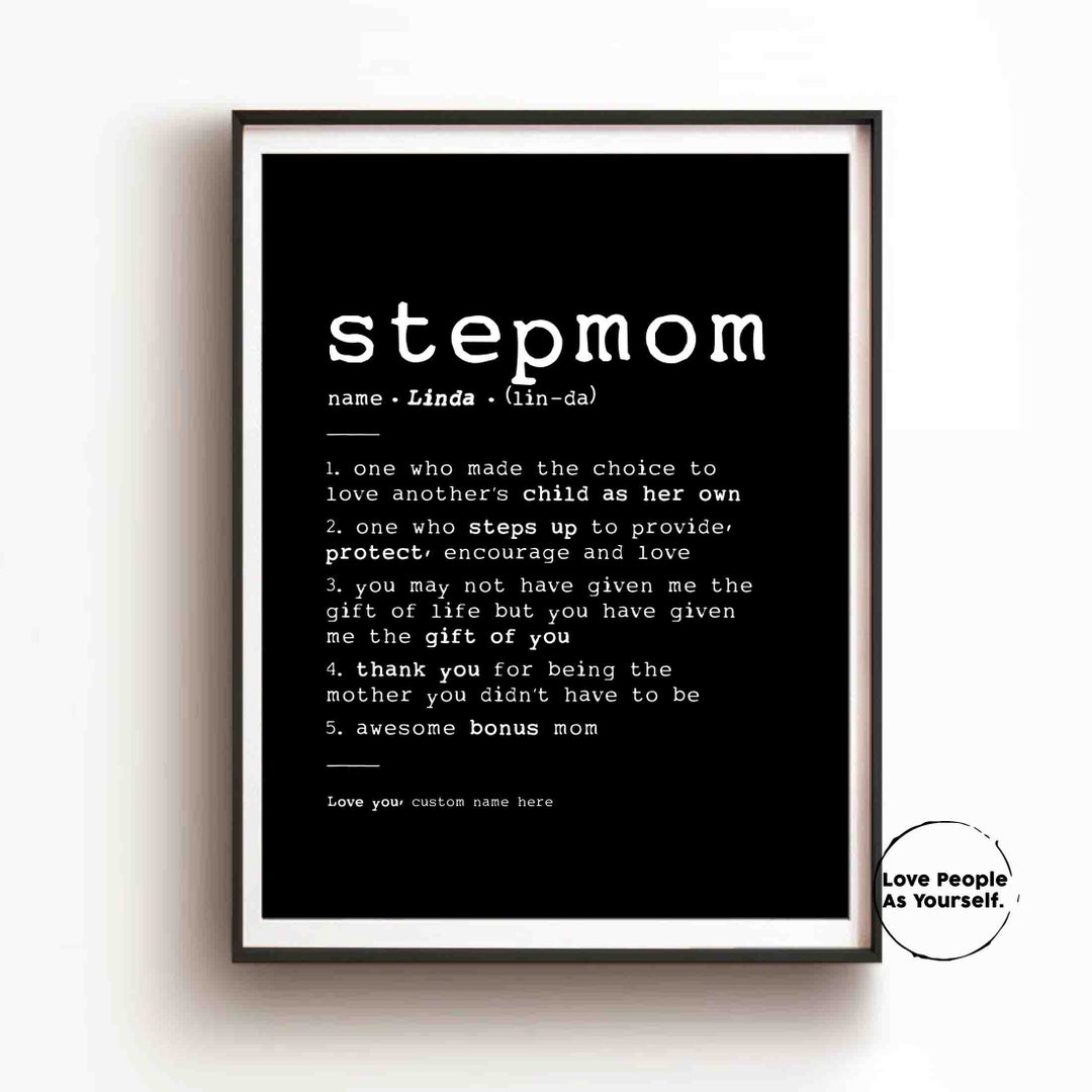 Personalized Mothers Day Gift for Stepmom, Stepmom Printable Gift ...