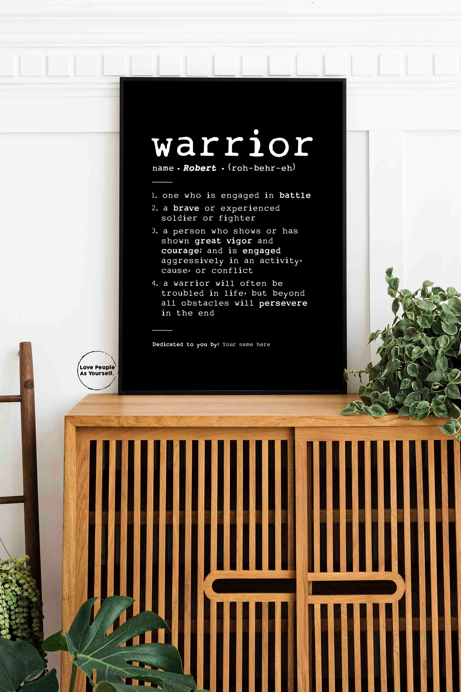 Warrior Sign, Custom Name Sign, Personalized Friend Gift, Inspirational ...