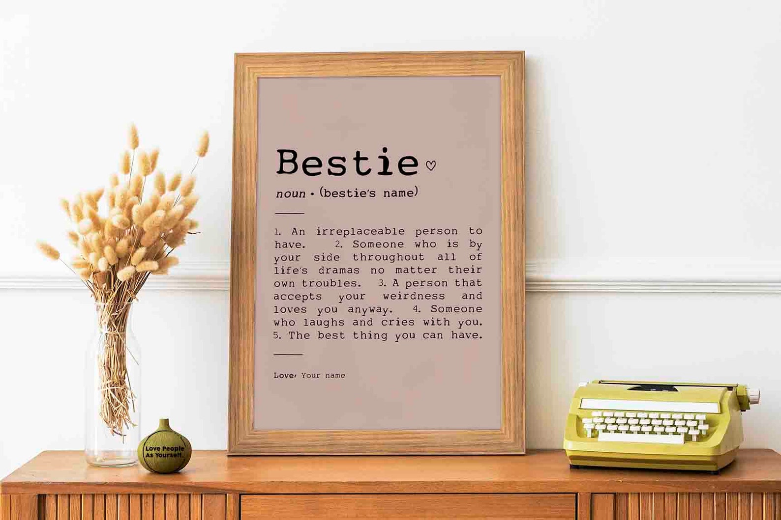 Bestie Best Friend Definition Print, Personalized Friendship Poster ...