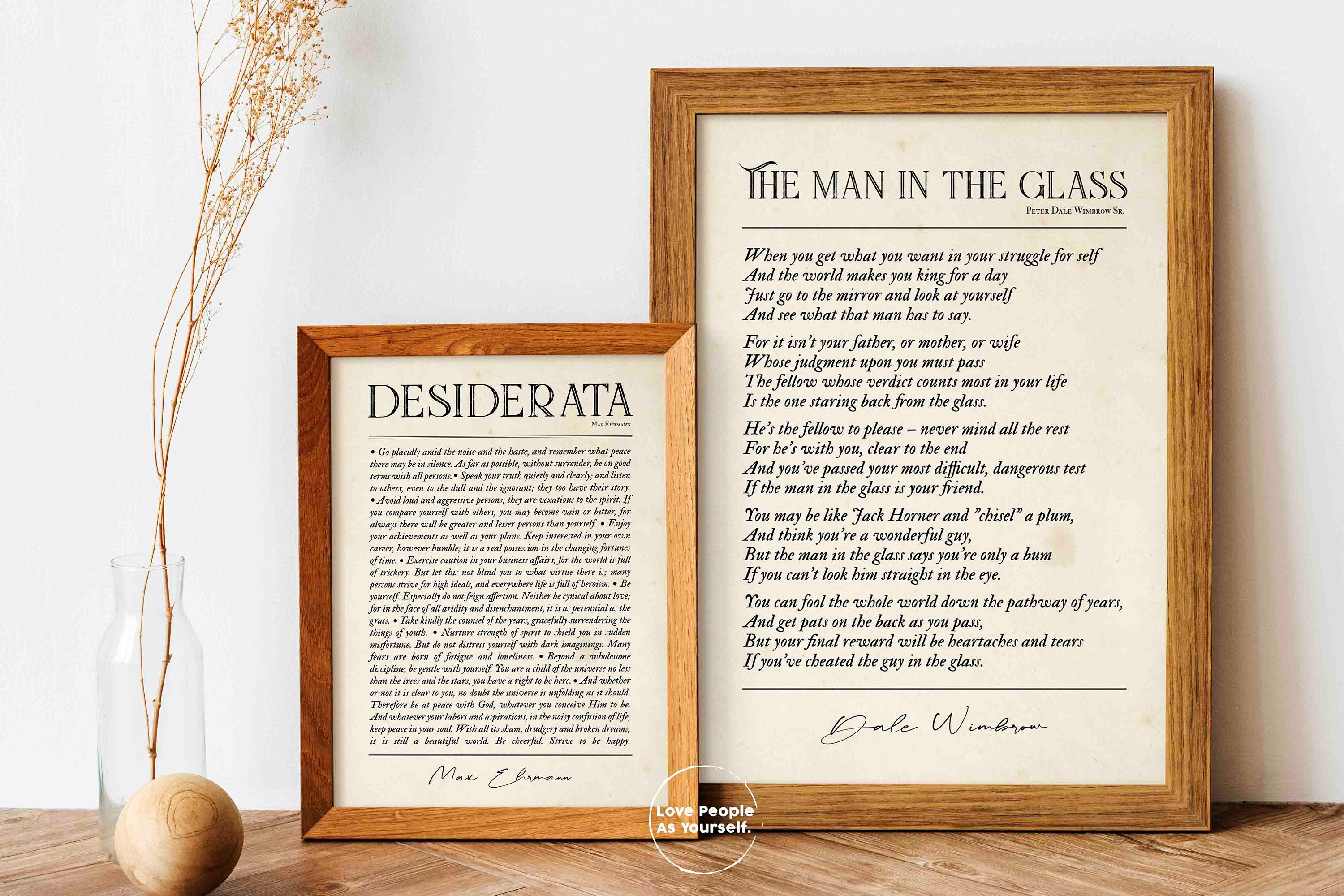 The Man in the Glass Poster Print Dale Wimbrow Poem Poetry - Etsy