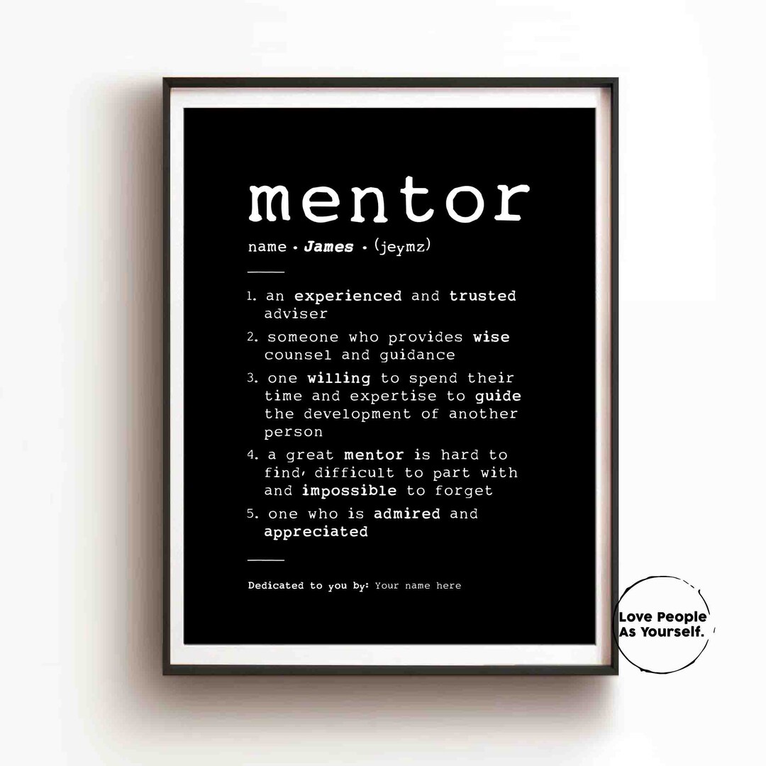 Personalized Gift for Mentor, Thank You Mentor Print Sign, Custom ...