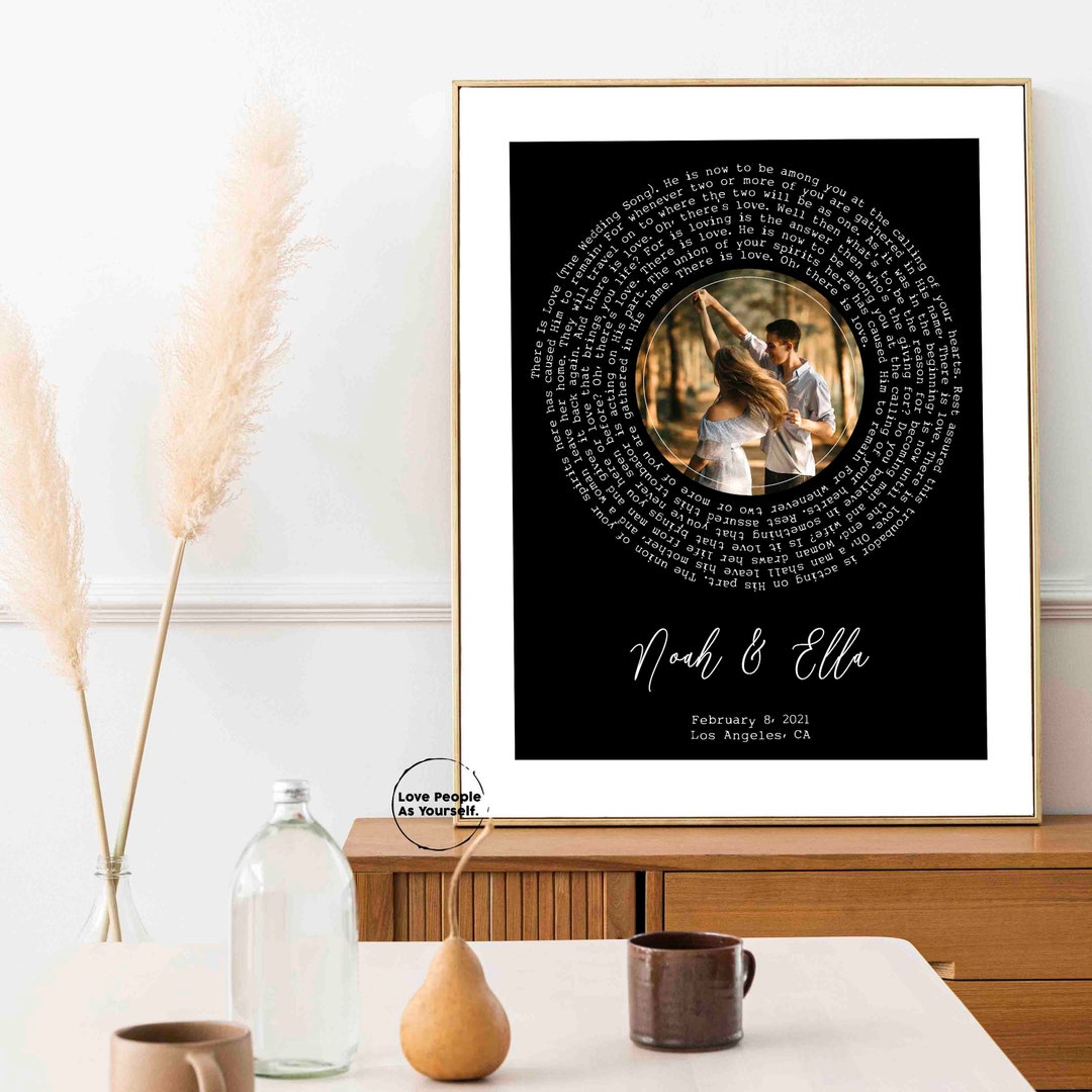 Personalized Record Print, Wedding Photo Gift, Custom Vinyl Poster ...