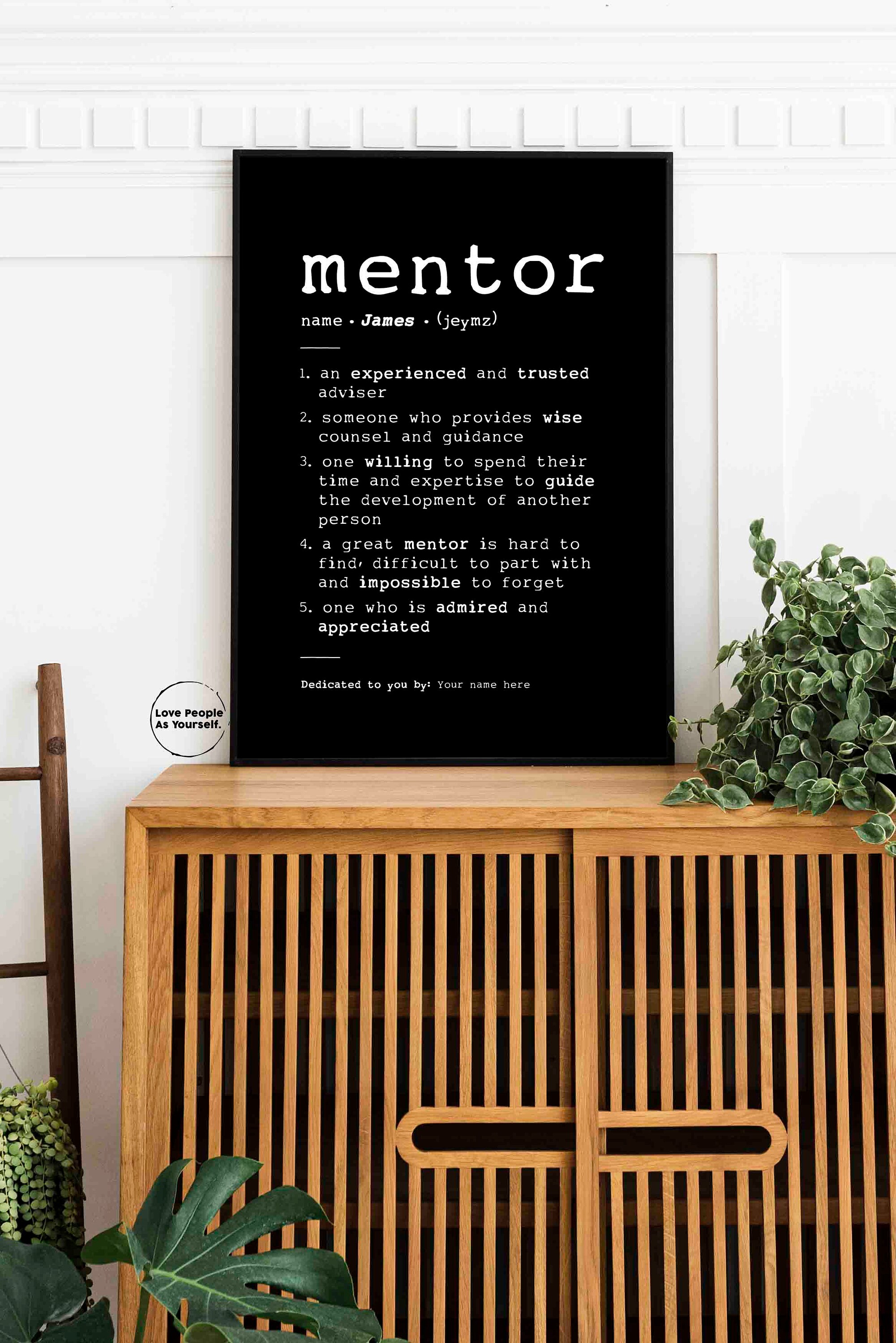 Personalized Gift for Mentor, Thank You Mentor Print Sign, Custom ...