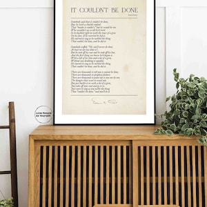 It Couldn't Be Done Poem by Edgar Guest Poster Print Poetry Wall Art ...