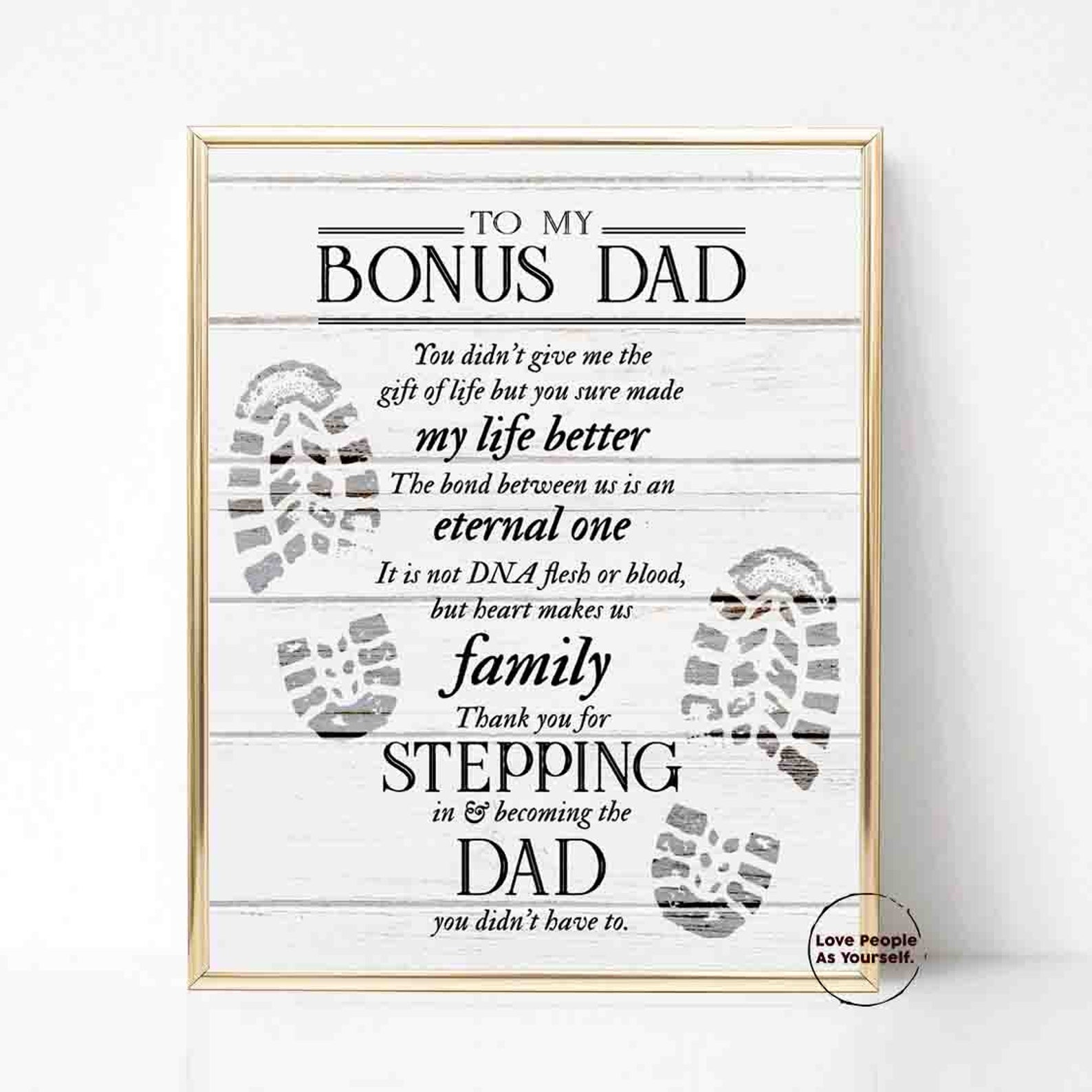 Bonus Dad Step Dad Print Poster Fathers Day Gift Thank You | Etsy