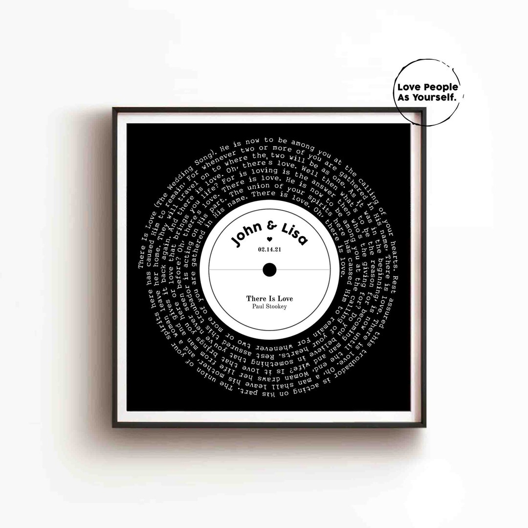 Personalized Record Print, Printable Wall Art, Anniversary Custom Vinyl ...