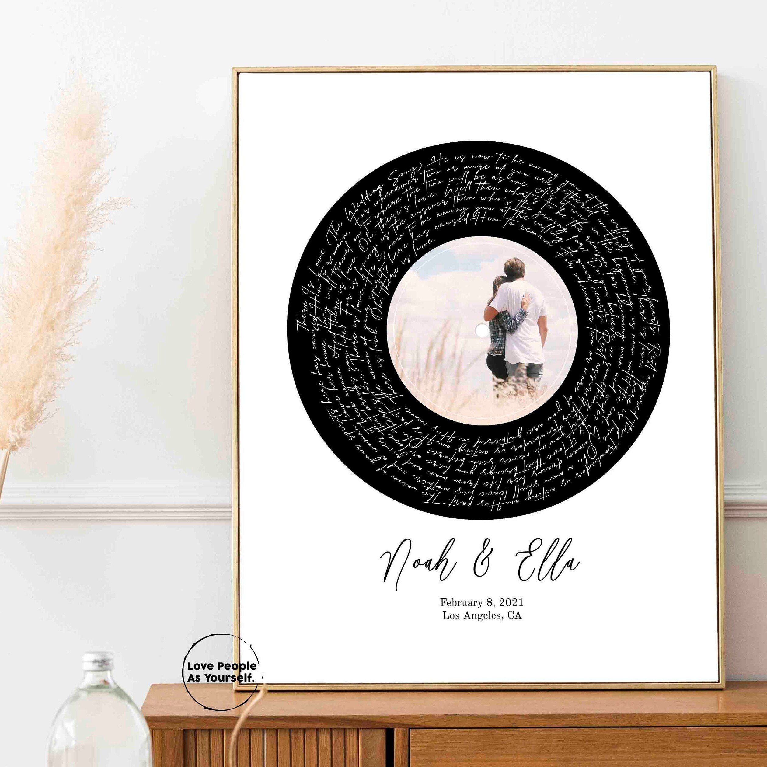 Personalized Record Print, Wedding Photo Gift, Custom Vinyl Poster ...