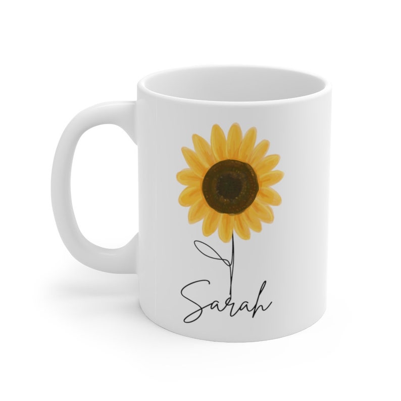 Custom Sunflower Mug, Personalized Name Coffee Mug, Customized Fall ...