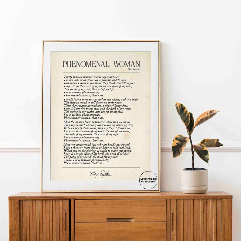 Phenomenal Woman Poem Maya Angelou Poster Print - Etsy