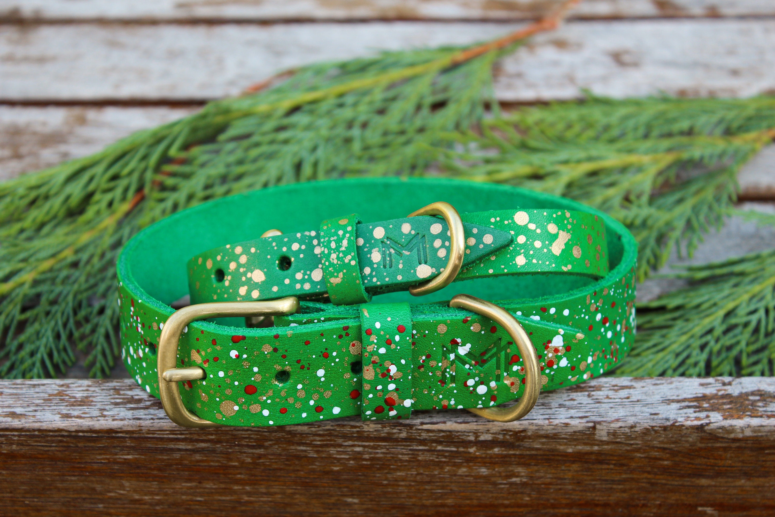 Christmas Dog Collar Holiday Dog Collar Green and Red Dog | Etsy