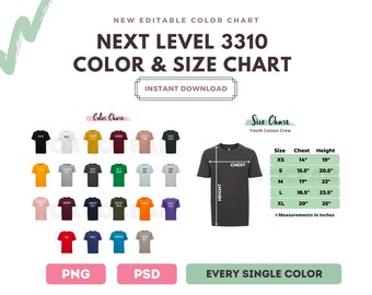 Next Level Color Chart | Etsy