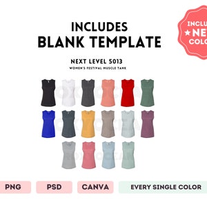 Next Level 5013 Color + Size Chart | EDITABLE Canva Template | 5013 ...