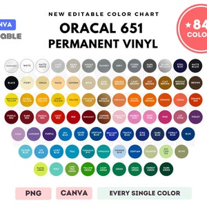 Oracal 651 Color Chart EDITABLE Canva Template Oracal Viny - Etsy