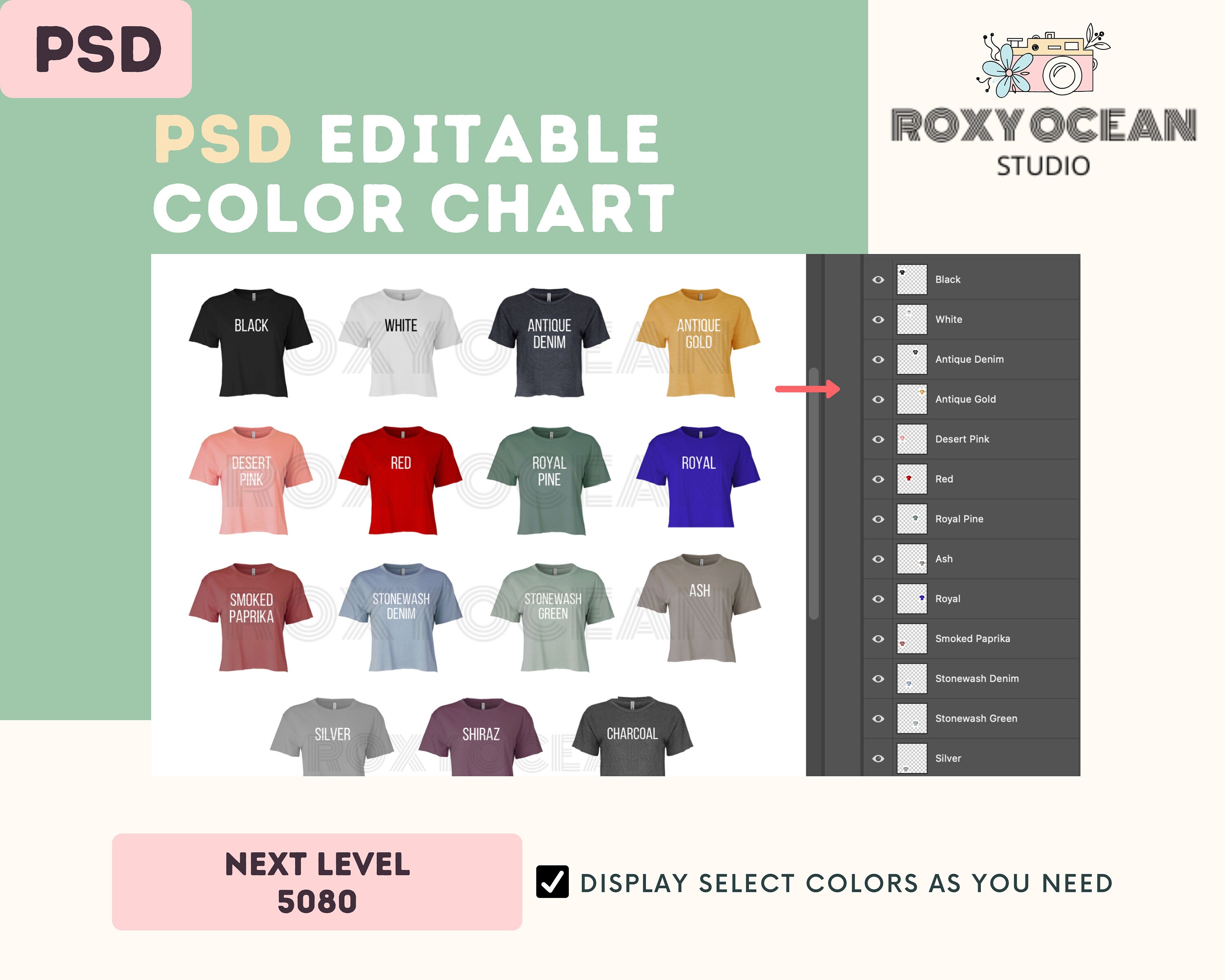 Next Level 5080 Color + Size Chart | EDITABLE Canva Template | 5080 ...